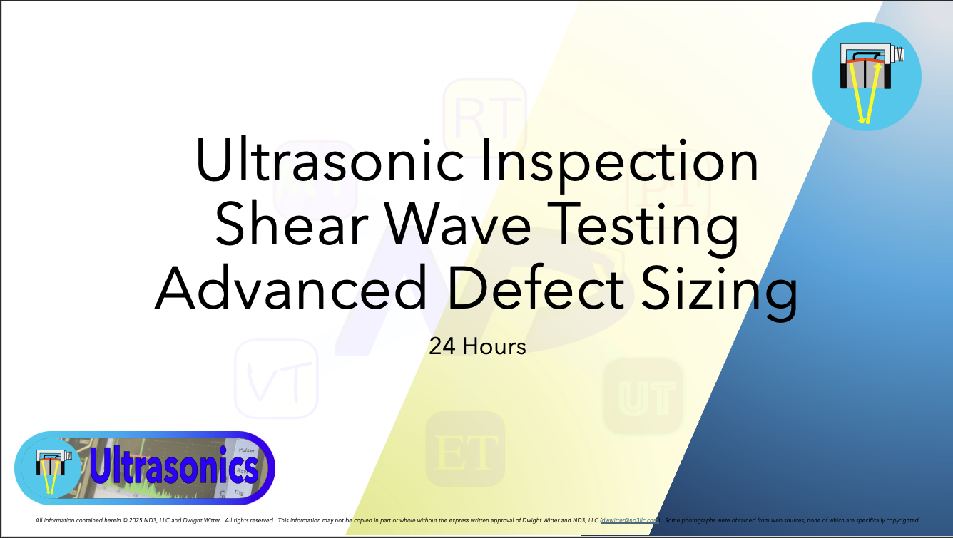 Ultrasonic Shear Wave Testing, Advanced Defect Sizing – ND3